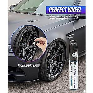 ESEWALAS Two-In-One Car Rim Paint Pen,Car Wheel Scratch Remover Anti-rust Wheel Hub Paint Scratch Repair,Car Wheel Scratch Fix Rim Touch Up Paint,Car Rim Paint Fill Pen for Car Wheel Repair (Black)