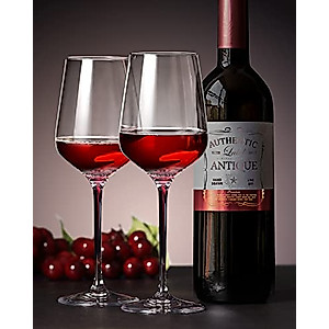 Maxboro Wine Glasses Set of 2, 15.2 Oz Hand Blown Lead-Free Premium Crystal Red Wine Glass, Long Stem Wine Glasses for Daily Use Mother's Day Gift Wedding Anniversary or Birthday Gift