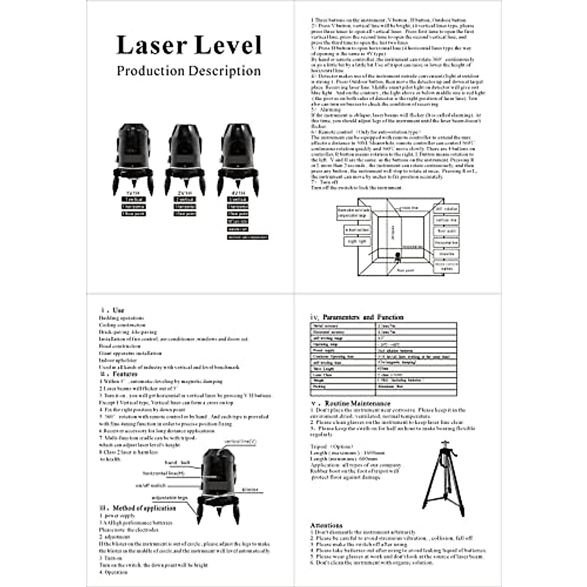 ML&SL Multi-Line Green Laser Level - Professional Automatic Self leveling Laser Horizontal&Vertical Cross line with Down Plumb Dot,360°Rotating Base,Rechargeable Battery for Indoor Outdoor