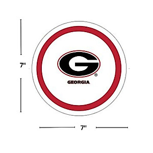 Georgia Bulldog Party Supplies 76 Pcs Complete University Set:Disposable Paper 9" Luncheon Plates,7" Dessert Plates,Large Napkins,20oz Plastic Cups. Bulk for 16 Guests.Tailgate,Football,Graduation