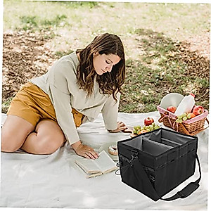 DOITOOL Bbq Storage Box Collapsible Picnic Basket Grill Accessories Picnic Grill Accessory Storage Case Travel Accesories Cargo Organizer Toolkit Outdoor 600d Waterproof Oxford Cloth
