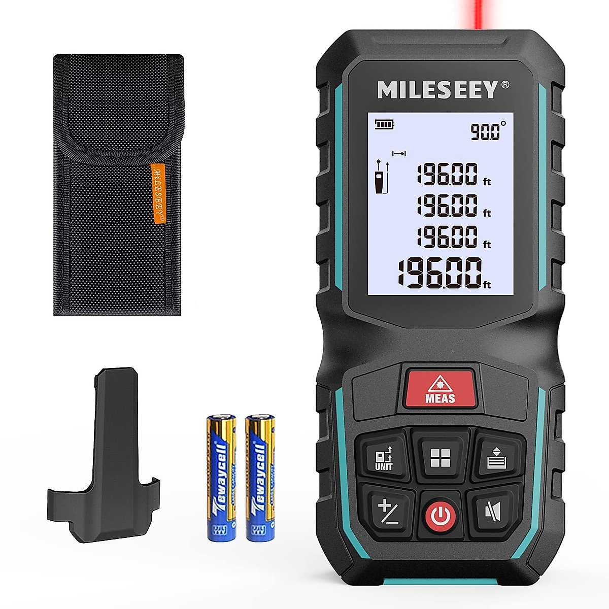 MiLESEEY G2 200FT Laser Measurement Tool with ±0.06 Inch Accuracy, Distance Area Volume Measure and Pythagoras, Portable Handle Laser Measure with ft/in/ft+in/m Unit Switch & Digital Angle (200FT)