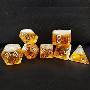 Bescon Beer Dice Set, Novelty 7pcs BeerDice Polyhedral D&D DND Dice Set of 7pcs; Lager Set