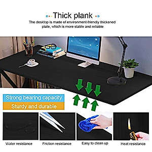 GFHFHITJ Simple Home Desk - Student Writing Desktop Desk - Modern Economic Computer Desk - Office Simple Study Desk - Fast Shipment (Black)