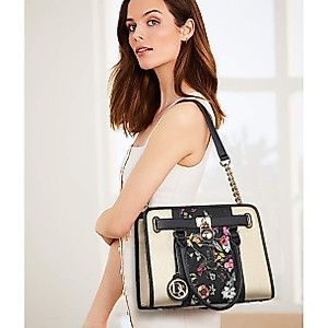 Dasein Two Tone Satchel Handbags Purses for Women Vegan Leather Shoulder Bags Large Tote Bag with Matching Wallet