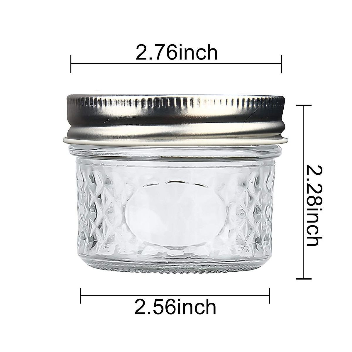 Accguan Mini Mason Glass Canning Jars,4 OZ Jelly Jars With Regular Lids（Silver,Ideal for Honey,Jam,Wedding Favors,Shower Favors,Small Pice Jars 40 PACK