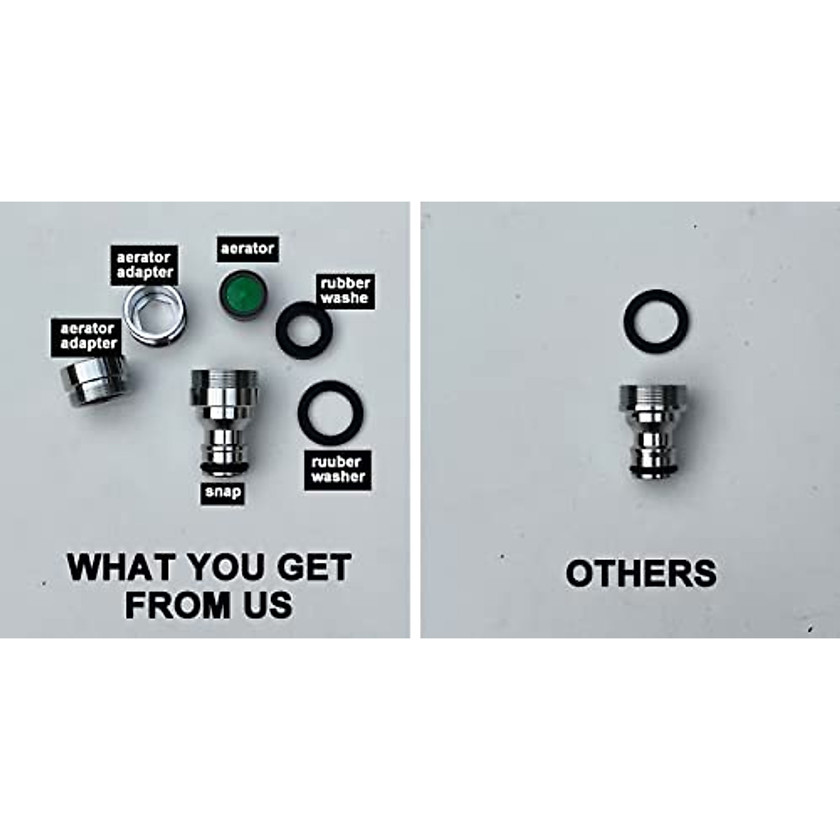 bathroom Sink Faucet snap adapter quick connect to garden hose, kitchen faucet aratored quick snap connector to 3/4 inch GHT female for washer, indoor sink quick-fit attachment