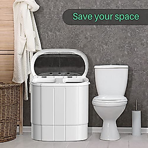 TOREAD Portable Small Washing Machine, 13.5Lbs Mini Compact Washer and Dryer Combo, 2 in 1 Apartment Washers with Twin Tub and Drain Pump for Laundry, Dorms, College, RV, Camping