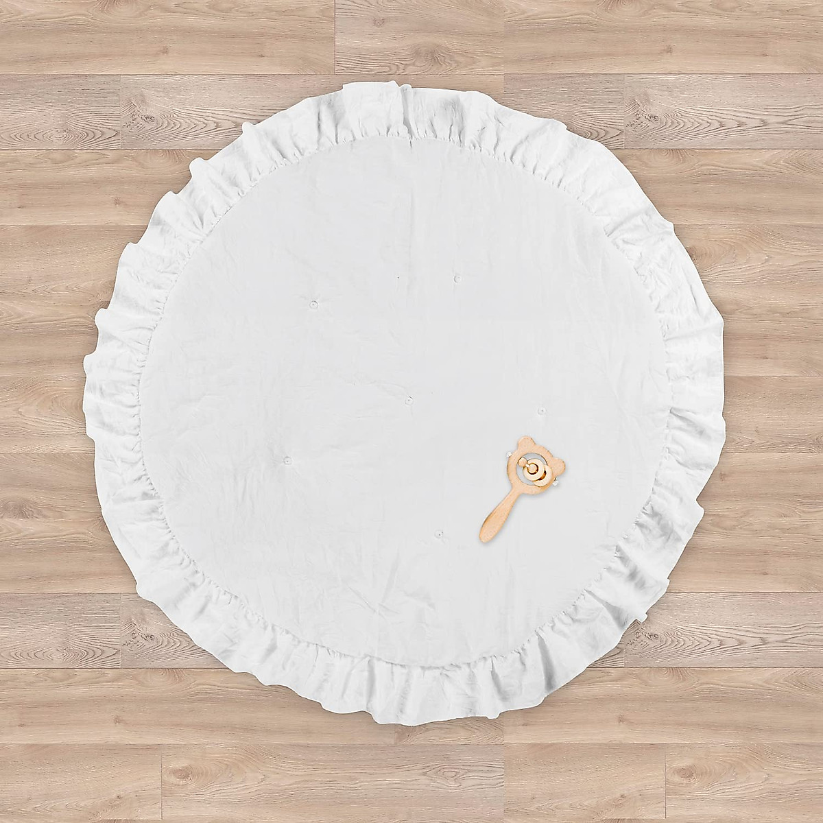 Lush Decor Baby Round Ruffle Play Mat Single 36" Diameter, White