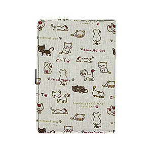 Cute Cat with Digital Password Lock, PU Leather Wided Ruled College Students Notebook Personal Travel Writing Journal Gift for Annersary Graduation(A5, Double Sided, 130Sheets/260Pages)