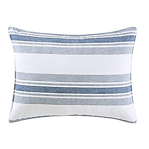 Nautica - King Size Comforter Set, Cotton Bedding for All Seasons, Includes Matching Shams (Bay Shore Navy, King)