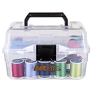 Craft Storage Portable Box, Lightweight & Clear Organizer with Lift-Out Tray, Compatible with Paper Scissors, Latches for Art, Craft, Art Box Organizer[Pack 3]