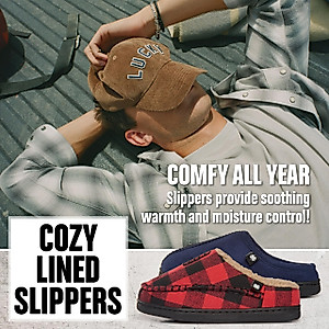 Lucky Brand Boys Memory Foam Microsuede Sherpa Clog Slippers, Fuzzy Non Slip Indoor Outdoor House Shoes, Kids Bedroom Clogs, Tan, Size 11-12