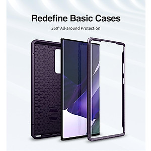 SURITCH for Samsung Galaxy Note 20 Ultra Case (Only) 6.9-inch, [2 Front Frames][Built-in Screen Protector] Full-Body Protective Rugged Heavy Duty Shockproof Phone Cover-(Dark Purple)