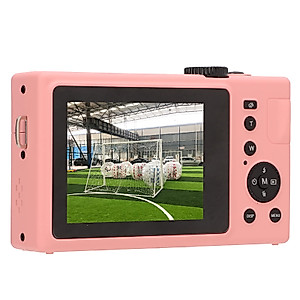 Digital 1080P FHD Mini Video Camera 24MP with 3 inch LCD Screen, Portable Micro Single Mirrorless Camera 16X Digital Zoom, Rechargeable Students Compact Pocket Camera, for Kids,Adult,Beginners(Pink)