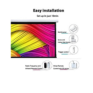 NovaScreen Spectrum Tab-Tension, 92-inch, Active 3D 1080 8K Ultra HD [16:9]. Electric Motorized Projector Screen, Indoor/Outdoor Projector Movie Screen for Home Theater.…