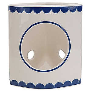 STOBOK Rabbit Hay Feeder Ceramic Bunny Feeder Rack Guinea Pig Hay Storage Stand Cage Grass Holder Manger Chinchilla Food Bowl for Small Animal Pet Supplies Blue