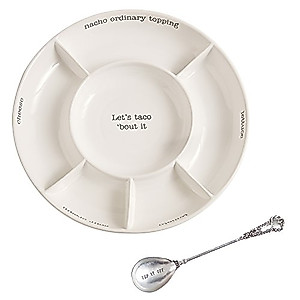 Mud Pie, White Taco Bar Condiment Serving Platter
