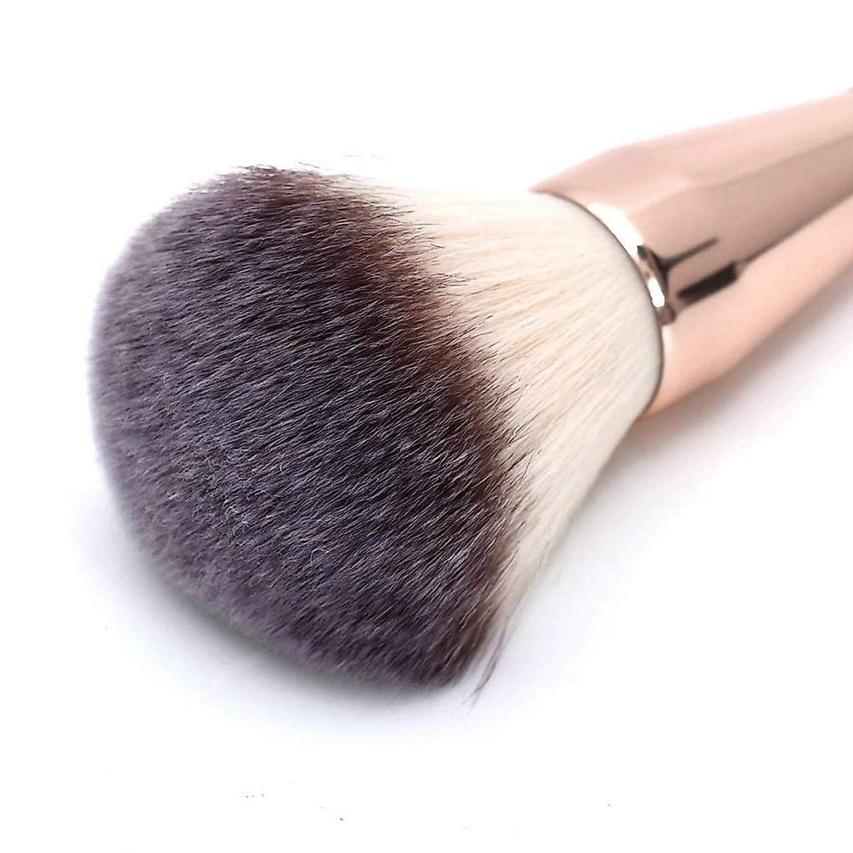 RN BEAUTY Makeup Brushes Large Powder Brush Foundation Blush Bronzer Contour Face Blender Mineral Blending Buffing Cosmetics Kabuki Full Coverage (Rose Gold/Black) 1 Count (Pack of 1)