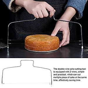 Oumefar Bow-Shaped 2pcs Double Wire Cake Cutter Bread Slicing Tool for Cheesecake for Restaurant