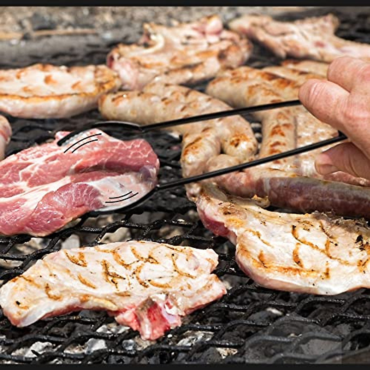 Disposable Plastic Serving Utensils Set - 18 Pack for Parties and Events - Heavy Duty Plastic - Black 10" Spoons, Forks, and 6" Tongs - Perfect for Serving - Great Value