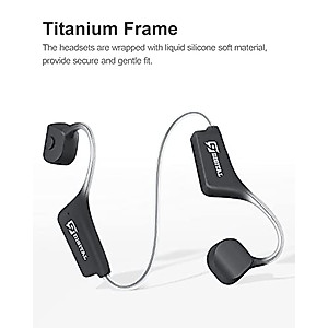 Bone Conduction Headphones Bluetooth 5.2,IP67 Waterproof Open Ear Headphones with Mic,Sweatproof Wireless Sport Earphones,Inductivv Bone Conduction Headset for Workouts,Running,Cycling and Gym(Black)