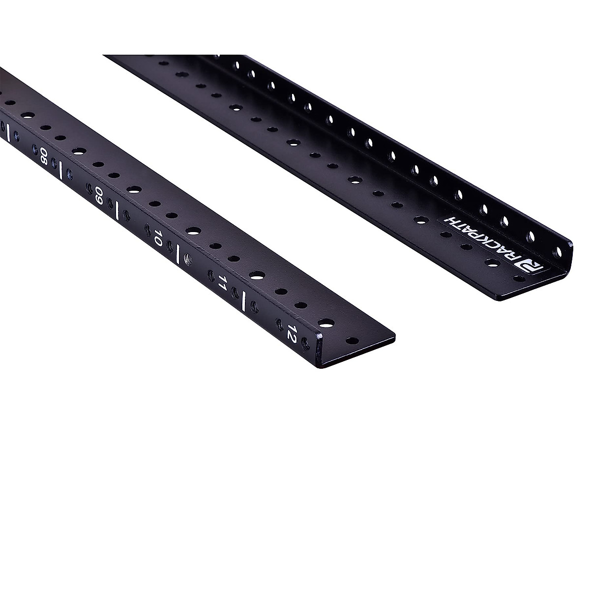 RackPath 12U Vertical Server Rack Rail Pair Kit, DIY Rack Build, 12-24 Screws x48