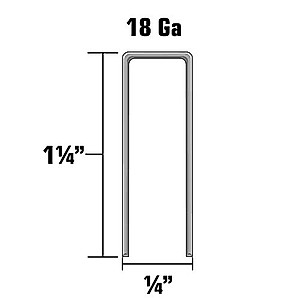 Metabo HPT 1-1/4 Inch 18 Gauge Narrow Crown Finish Staples | 1,000 Count | 21105SHPT
