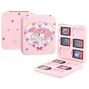 GLDRAM Slim Game Case for Nintendo Switch/OLED/Lite, Pink Anime Game Holder Case for 12 Switch Game Cards and 12 Micro SD Cards, Cute Switch Game Case Storage, Portable Game Accessories for Girls