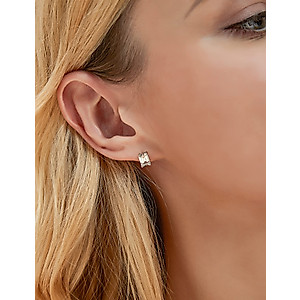 EAMTI 925 Sterling Silver Cubic Zirconia Stud Earrings for Women 1 Carat Emerald Cut CZ Stud Dainty Earrings Hypoallergenic