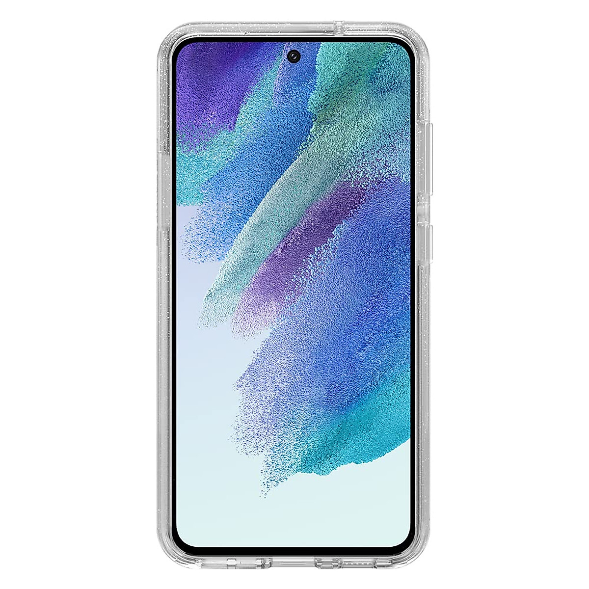 OtterBox Galaxy S21 FE 5G (Only) Symmetry Series Case - STARDUST (SILVER FLAKE), ultra-sleek, wireless charging compatible, raised edges protect camera & screen