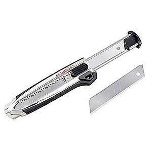 TAJIMA Utility Knife - 1" 7-Point Aluminist Magazine Snap Blade Box Cutter with Dual Blade Lock & 3 Rock Hard Blades - ACM-700C