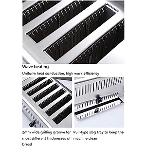 6 Slice Toaster, Stainless Steel, Upgrades Commercial Toaster with Wide Slots & Removable Crumb Tray - Toast, Meatloaf, Sandwiches, Bagel, 110V