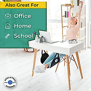 Heel & Feet Hammock Foot Rest (Memory Foam), Portable Desk Foot Hammock & Airplane Footrest, Essential Airplane Travel Accessories to Prevent Feet & Leg Pain, Cramping & Swelling