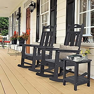 nalone Outdoor Rocking Chairs Set of 2, HDPE All Weather Resistant Rocking Chair for Porch, Oversized Patio Rocker Chair for Adult, Outdoor Rockers for Garden Lawn