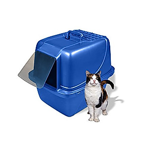 Van Ness Pets Odor Control Extra Large, Giant Enclosed Cat Pan with Odor Door, Hooded, Blue, CP7