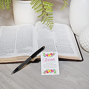 Friends are Like Angels Floral Pink 3 x 2 Mini Cardstock Bookmarks Pack of 24