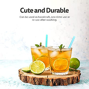 Fanale 125 Pcs Macarons Jumbo Smoothie Straws, Disposable Boba Straws for Smoothies, Milkshakes & iced Coffee, Individually Wrapped Multi Color Plastic Straws (12mm Wide & 210mm Long)