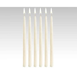10" Unscented Solid Color Dripless Taper Candles (Set of 12) - Premium Quality Wax - Home Decor, Wedding, Parties and Special Occasions (Ivory)