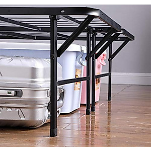 Coaster Home Furnishings Hetfield 16 Inch Foldable Metal Platform Bed Frame Mattress Foundation – Under-Bed Storage, Tools-Free Assembly, Box Spring Replacement – Full