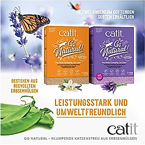 Catit Go Natural Pea Husk Clumping Cat Litter 14.8 lb, Lavender