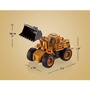 Top Race 4 Channel Mini Remote Control Front Loader Bulldozer 1:64 Scale, Mini Construction Toys Series (TR-013)