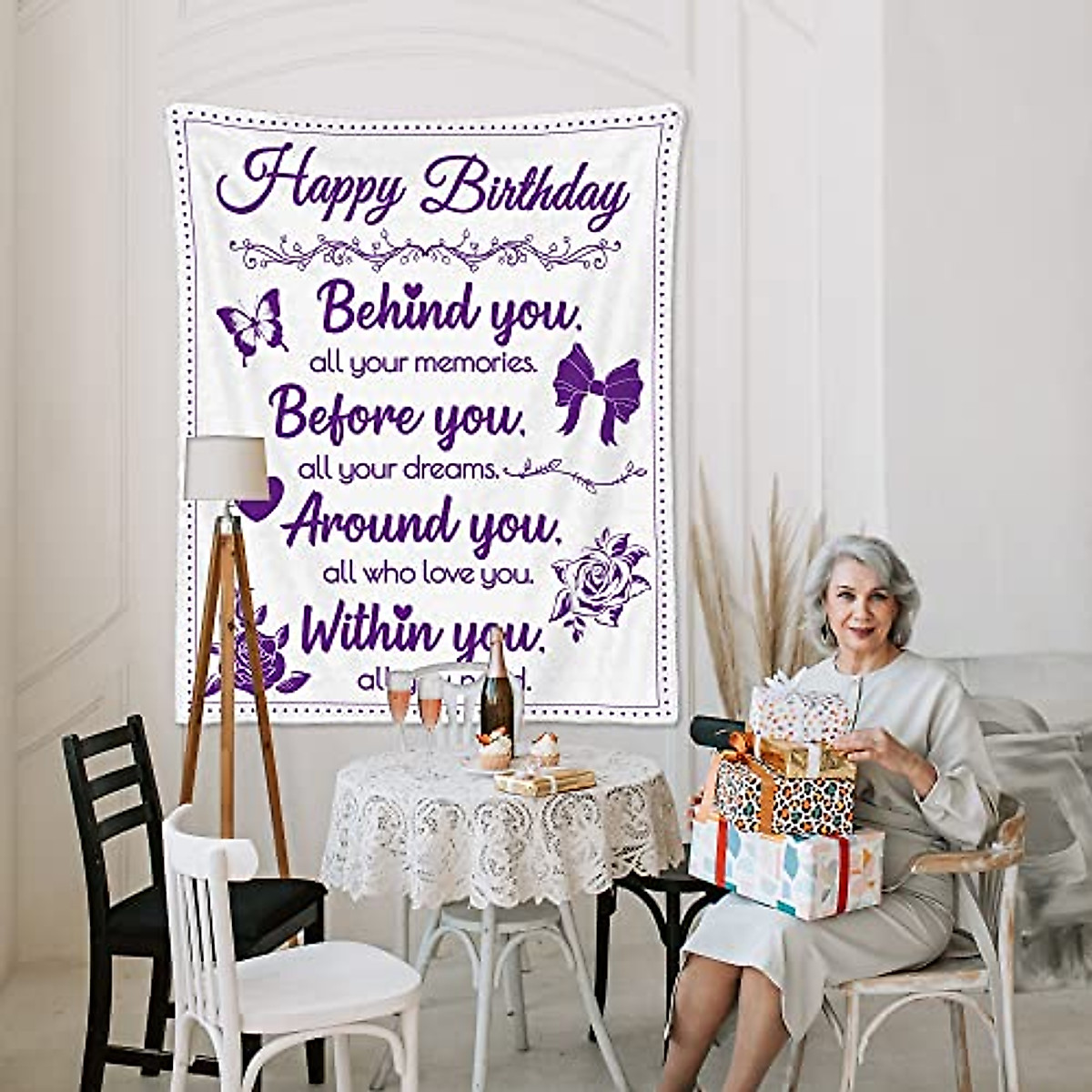 SUPER PANDA Birthday Gifts for Women - Flannel Sofa Throw Blankets 50 x 60 Inch Gifts for Women Birthday Unique Happy Birthday Decorations for Women