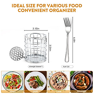 24 Pieces Salad Forks Silverware Set, Stainless Steel Flatware with, 6.8 inch Metal Cutlery for Home Kitchen and Restaurant, Dishwasher Safe