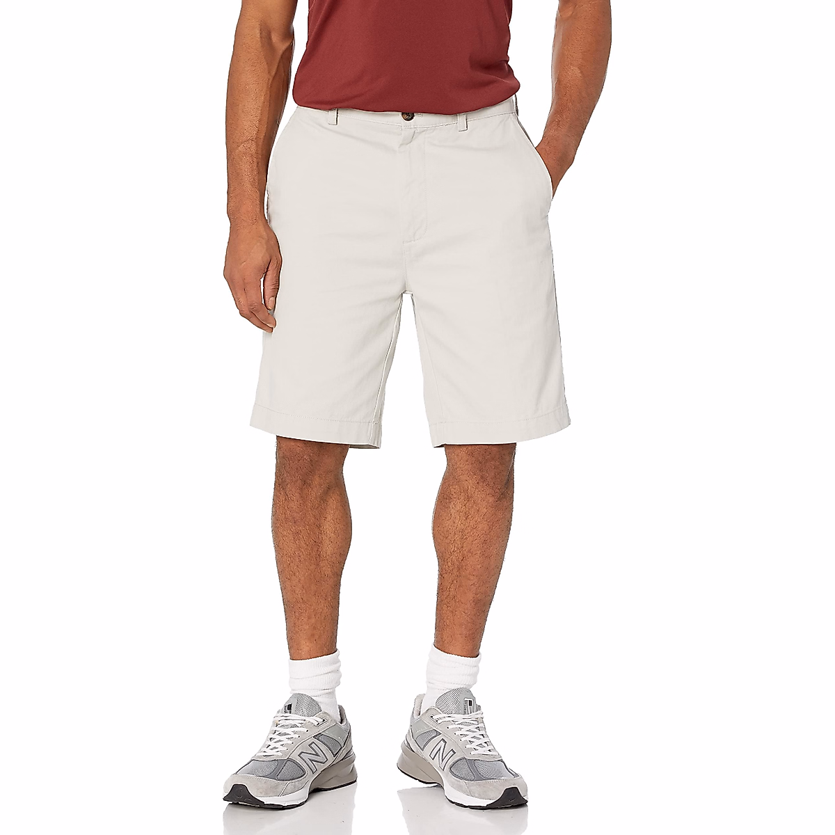 Amazon Essentials Men's Classic-Fit 9" Chino Short, Grey, 38