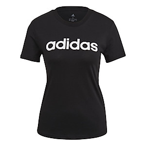 adidas womens Linear T-Shirt Black/White Small