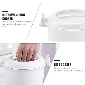 DOITOOL Microwave Rice Cooker Small, Microwave Rice Cooker Steamer, Microwave Rice Maker for Home Kitchen Cooking Supplies (21 x 17.5 x 14cm)