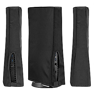 Anti Dust Cover for PS5 Console,Sony PlayStation 5 Game Console Digital Edition & Disc Edition Dustproof Waterproof Protector Sleeve,Soft Thick Protective Covers,Black