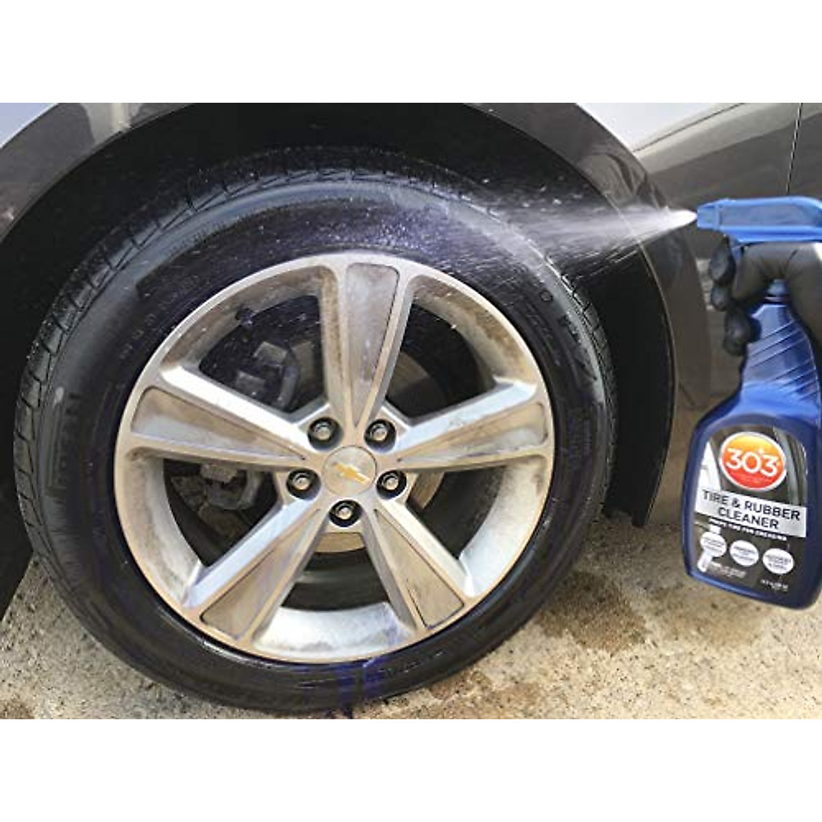 303 Tire and Rubber Cleaner - Preps Tires for Dressing - Fast Acting Foaming Formula - Removes Tire Browning - Safe for All Rubber and Vinyl, 32 fl. oz. (30579CSR)
