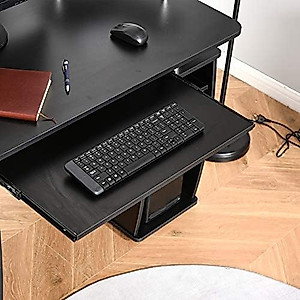 HOMCOM Home Office/Dorm Computer Desk w/Elevated Shelf - Brown